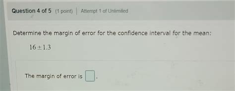 Solved Question 1 Of 5 1 Point ∣ Attempt 1 Of Unlimited