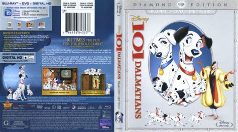 101 Dalmatians Blu Ray Dvd Cover And Label 1961 Diamond Edition