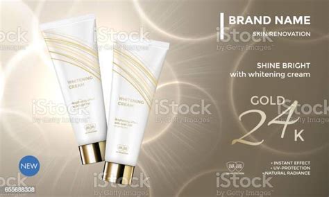 벡터 템플릿 스킨 케어 로션 얼굴 크림을 광고 하는 화장품 패키지 3차원 형태에 대한 스톡 벡터 아트 및 기타 이미지 3차원 형태 Coq10 금 금속 Istock