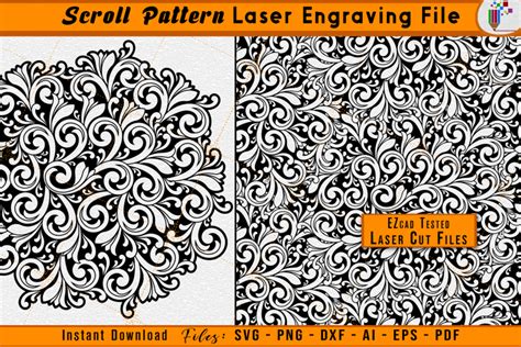 Scrollwork Engraving Vector Scroll Pattern Laser Cut File