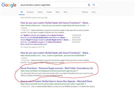 azure functions version 2 personal nuget sources