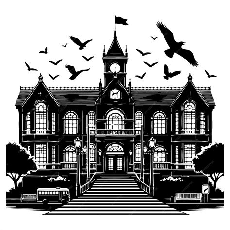 Vector De Escuela Vector De Silueta De Escuela Ilustración De La