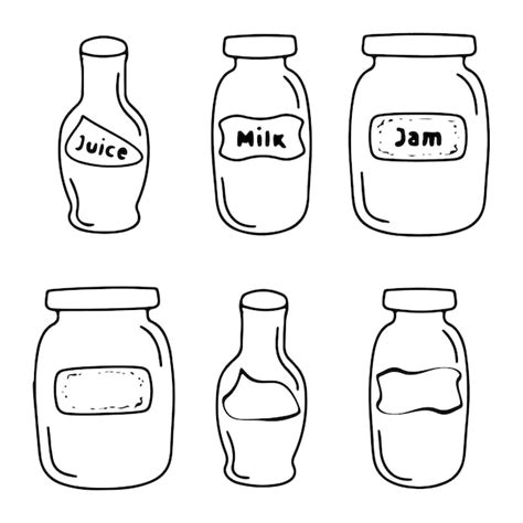 Premium Vector Sketch Image Of A Kitchen Container Jar Jug Bottle