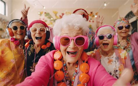 Free Photo Joyful Old Women Having Fun