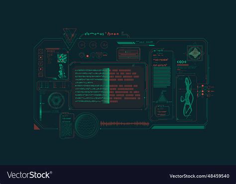 Futuristic Hud Interface For Processing Data Vector Image