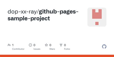 GitHub Dop Xx Ray Github Pages Sample Project
