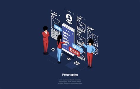 Premium Vector D Art Of Mobile Application Development Testing And Prototyping Process