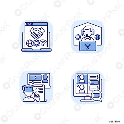 Online Communication Rgb Color Icons Set Stock Vector 2615706 Crushpixel