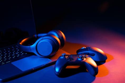 Premium Photo Computer Keyboard Mouse And Joystick On Black Background