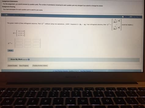 The Given Matrix Q Has Orthogonal Columns Find Q 1