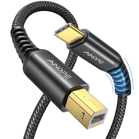 Usb C Printer Cable 66ft Black Nylon Braided For