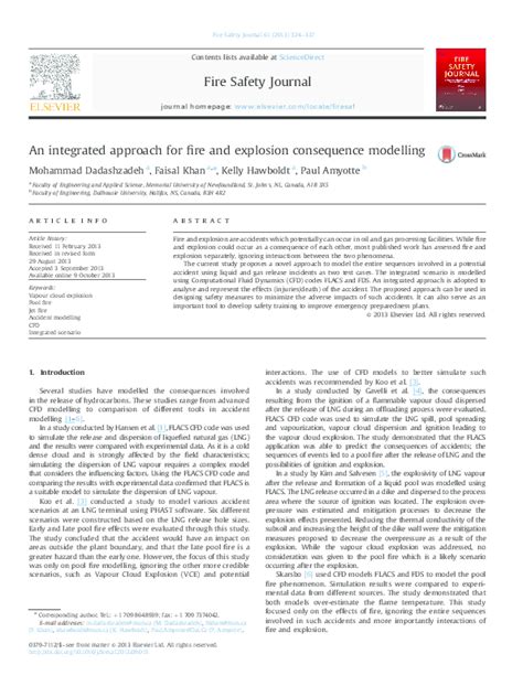 Pdf An Integrated Approach For Fire And Explosion Consequence Modelling Pdf An Integrated Approach For Fire And Explosion Consequence Modelling