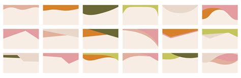 Assortment Of Different Shapes For Website Headers Or Footers In Modern Organic Boho Colors