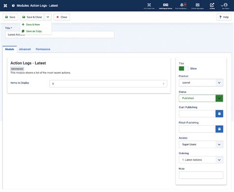 Help5xadmin Modules Action Logs Latest Joomla Documentation