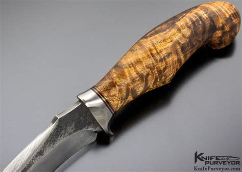 Sam Lurquin Custom Knife Curly Maple And Forged Damascus Blade Crom