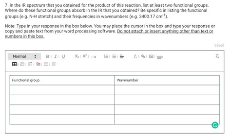 Solved In The IR Spectrum That You Obtained For The Chegg