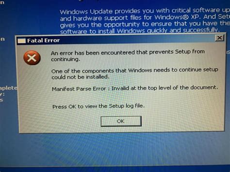 Ive Been Installing Xp Sp3 Pro Vl I Got An Error Sxsdll Syntax