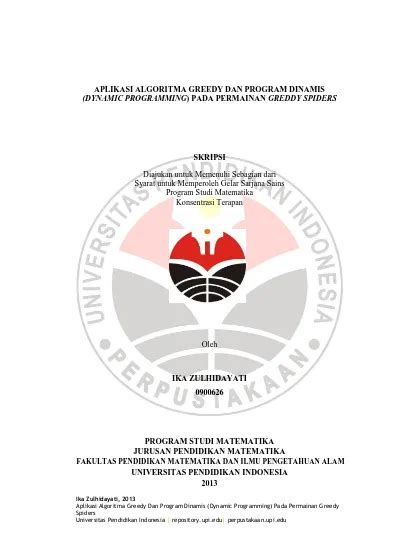 Aplikasi Algoritma Greedy Dan Program Dinamis Dynamic Programming Pada Permainan Greddy Spiders