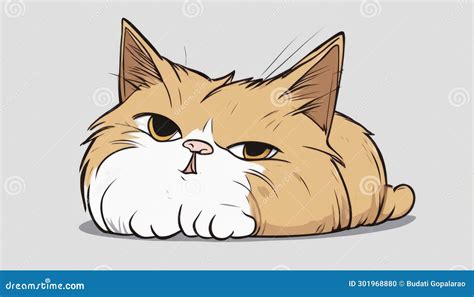 A Cartoon Cat With A Pink Tongue Stock Illustration Illustration Of Heartwarming Cute