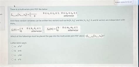 Solved There Is A Multivariate Joint Pdf Like Below And