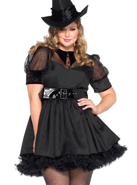 Black Witch Womens Plus Size Costume Sexy Halloween Witch Costume