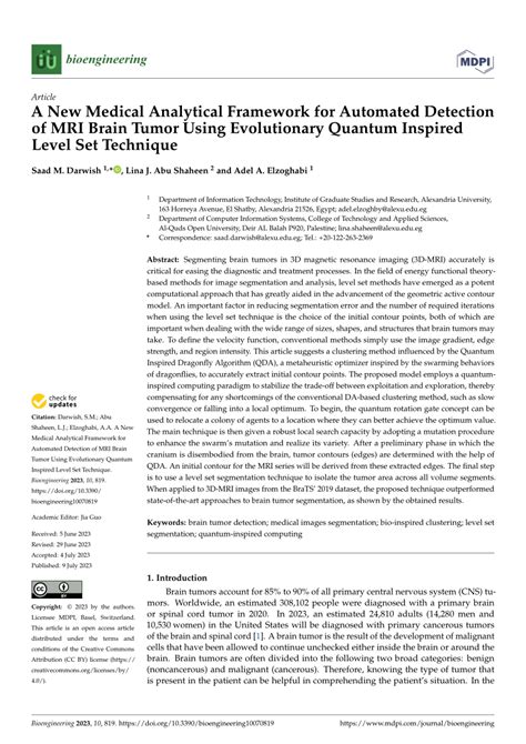 Pdf A New Medical Analytical Framework For Automated Detection Of Mri