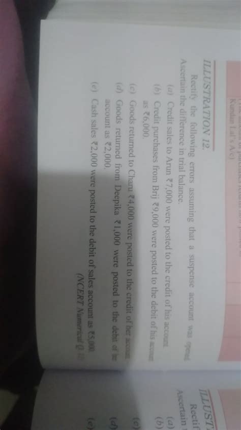 illustration 12 rectify the following errors assuming that a suspense ac