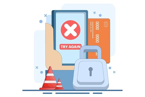 Payment Error Concept Cashless Nfc Payment Failed Online Transaction