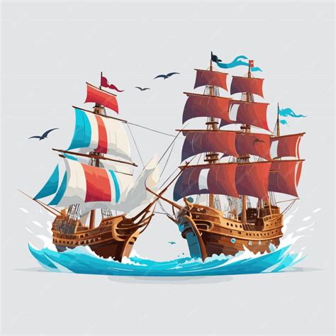 Premium Vector Pirate Ship Vector Background