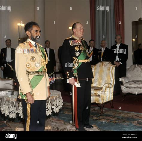 Ethiopia 1966 King Olav Visits Ethiopia In January 1966 Here Is The King Th With Emperor