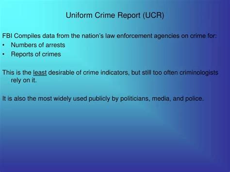 PPT Uniform Crime Report UCR PowerPoint Presentation Free Download ID
