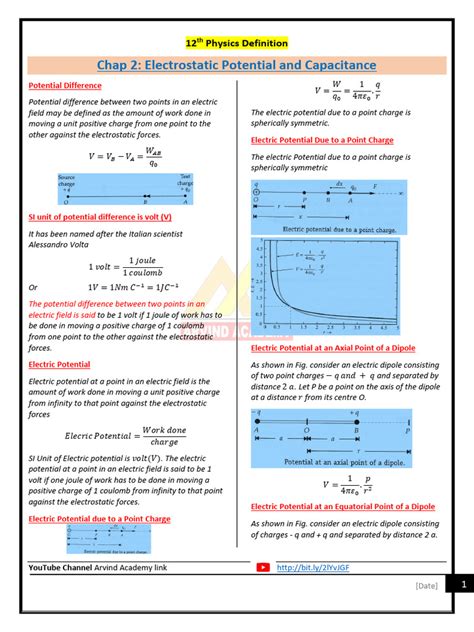 Chap 2 Electrostatic Potential And Capacitance Pdf Dielectric