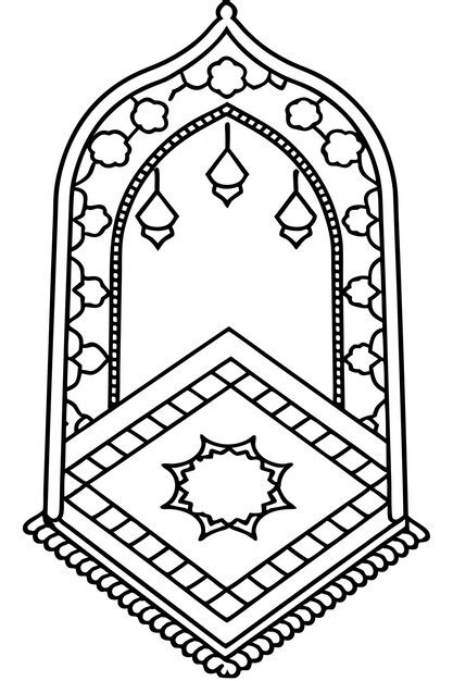 A Black And White Drawing Of A Window With A Design On It Premium AI Generated Vector