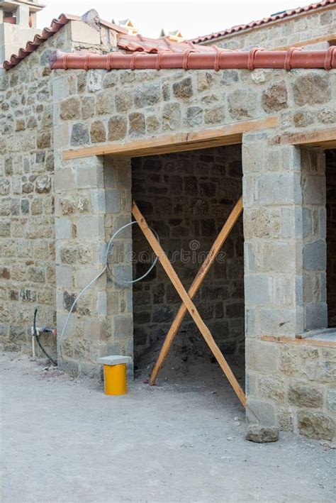 Building Entrance With Braces Stock Image Image Of Dirt Yellow