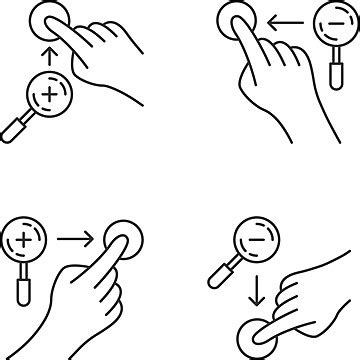 Touchscreen Gestures Linear Icons Set Illustration Icon Drawing Vector Illustration Icon