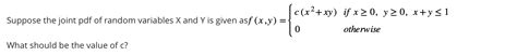 Solved Suppose The Joint Pdf Of Random Variables X Chegg