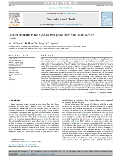 Pdf Parallel Simulations For A 2d Xz Two Phase Flow Fluid Solid Particle Model