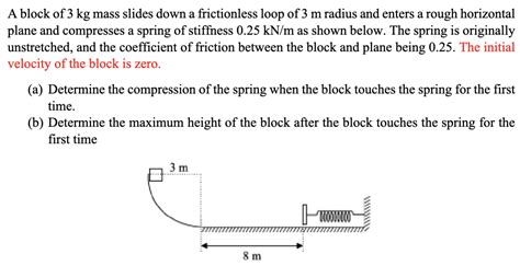 solved a block of 3 kg mass slides down a frictionless loop