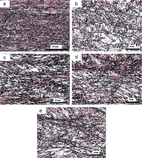 the ebsd image quality maps showing the different misorientation