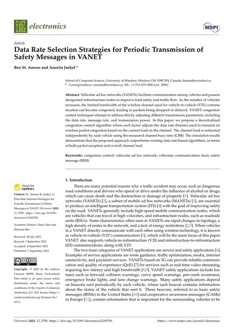 Pdf Data Rate Selection Strategies For Periodic Transmission Of Safety Messages In Vanet