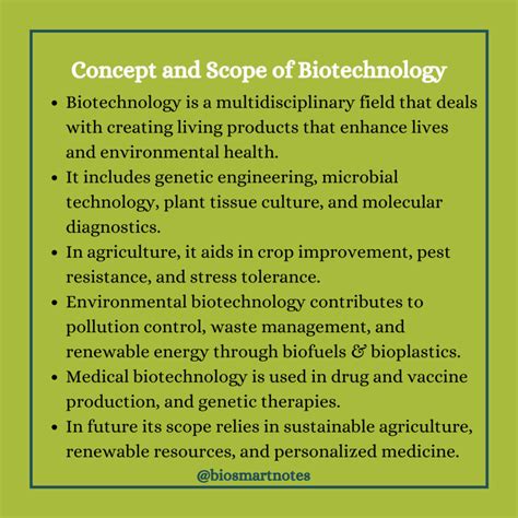 Concept And Scope Of Biotechnology Bio Smart Notes