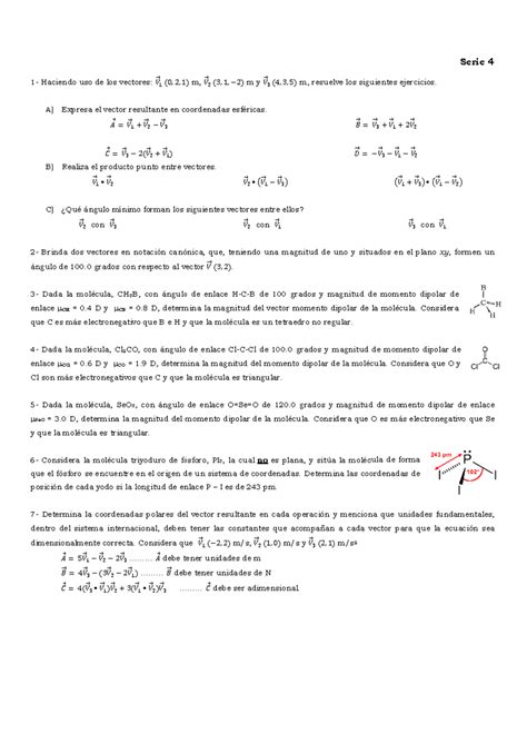 Serie 4 Operación Entre Vectores 1 Haciendo Uso De Los Vectores 𝑉
