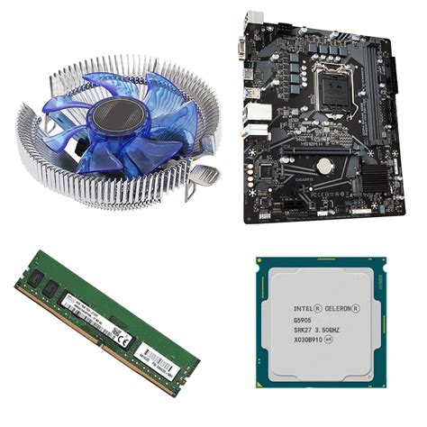 Celeron 11th Gen 4gb Ddr4 Ram Blue Led Cpu Fan H510m Motherboard Combo No Blackplate