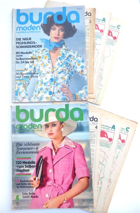Vintage 70s Burda Moden Sewing Pattern Booklet 1975 Selection Etsy