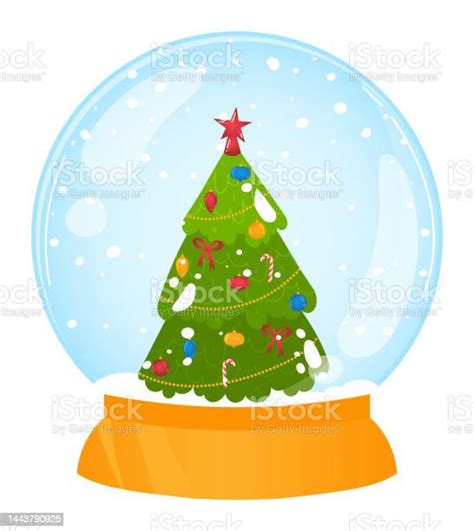 크리스마스 선물 유리 스노우 글로브 휴일을 위한 즐거운 깜짝 장난감 디자인 만화 스타일 벡터 일러스트레이션 흰색에 격리 12월에 대한 스톡 벡터 아트 및 기타 이미지