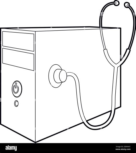 Computer System Unit And Stethoscope Icon Stock Vector Image And Art Alamy