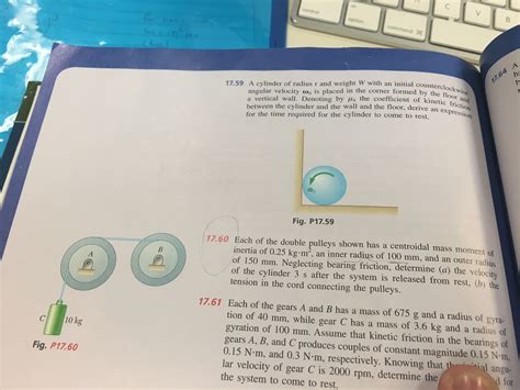 Solved A Cylinder Of Radius R And Weight W With An Initial