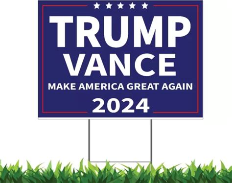 Trump Vance 2024 Yard Sign Trump President Vance Vice President 2024