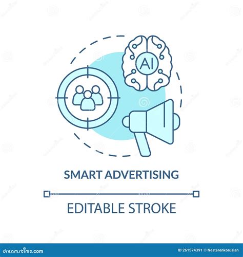 Smart Advertising Turquoise Concept Icon Stock Vector Illustration Of Customization Data