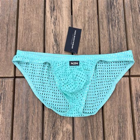N2n Bodywear Men Blue Raider Mesh Swim Bikini Swimwear Underwear L Ebay